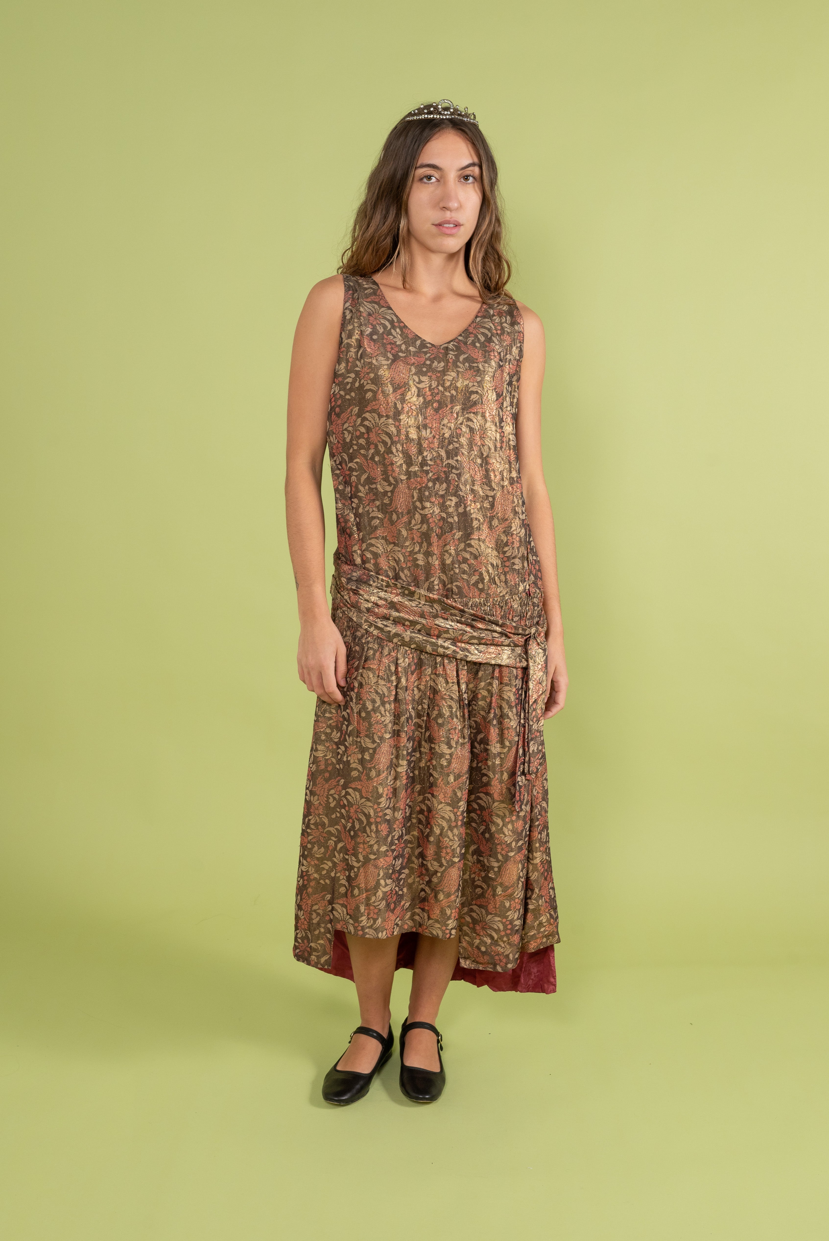 1920s Bird of Paradise Lamé Gown [med/lrg] – Demetra Vintage